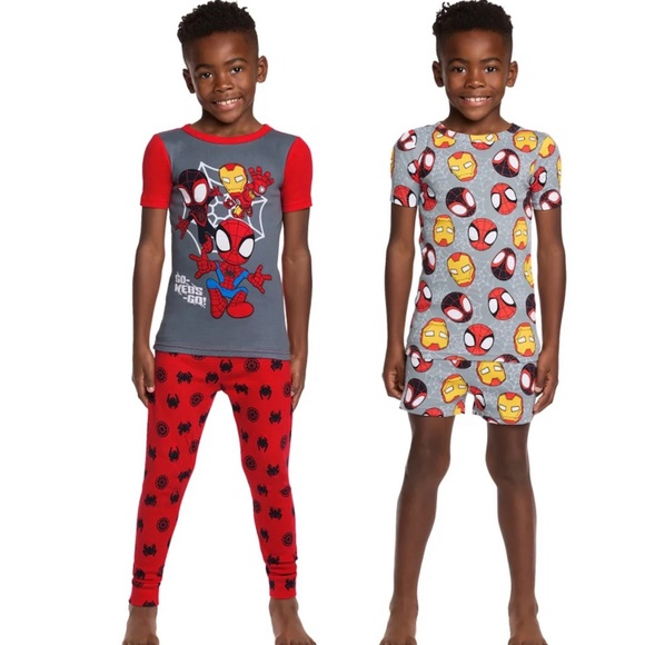 Marvel | Pajamas | Marvel Kids 4 Piece Pajama Set Red And Gray Iron Man ...